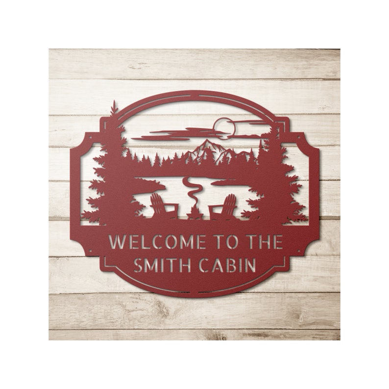 Personalized Cabin Metal Sign Cabin Sign Lodge Decor Cabin - Etsy