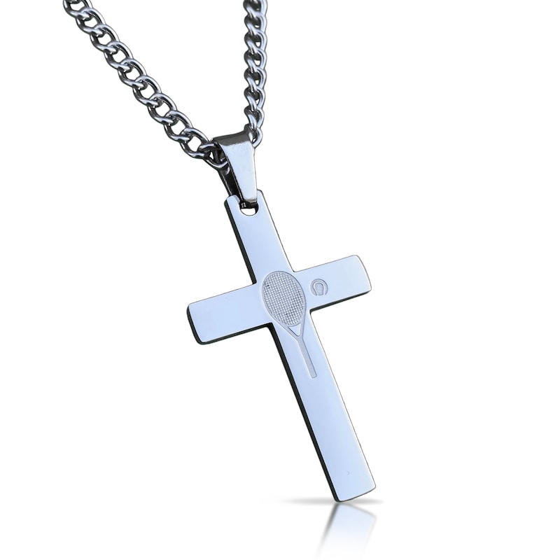 Rapper Diamond Chain Small Sterling Silver Diamond Cross Pendant 0.09ct ...