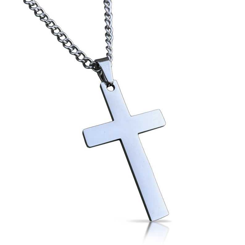 Cross Pendant With Chain Necklace Stainless Steel - Etsy