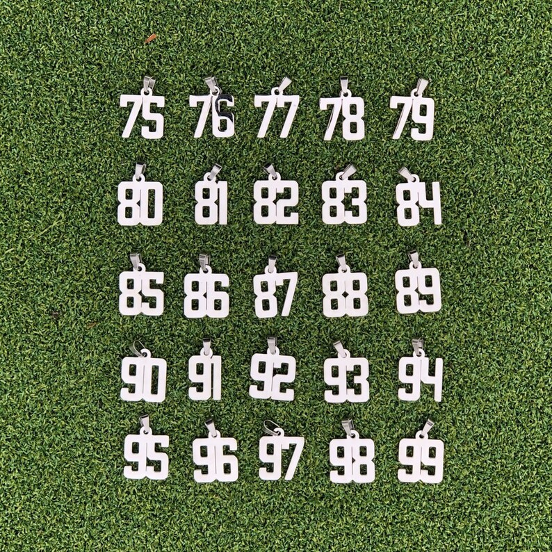 Custom Number Pendant With Chain Necklace Stainless Steel | Etsy