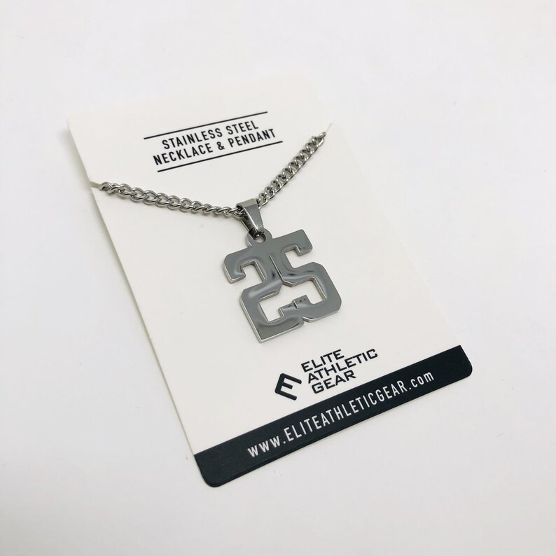 Custom Number Pendant With Chain Necklace Stainless Steel | Etsy