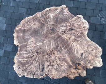 Coffee Table From Mappa Burl . Mappa Burl Table With Epoxy. - Etsy