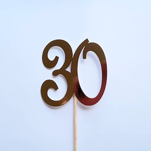 Large Number Cake Topper Any Age 18 21 30 40 50 60 70 80 90 Any Colour ...