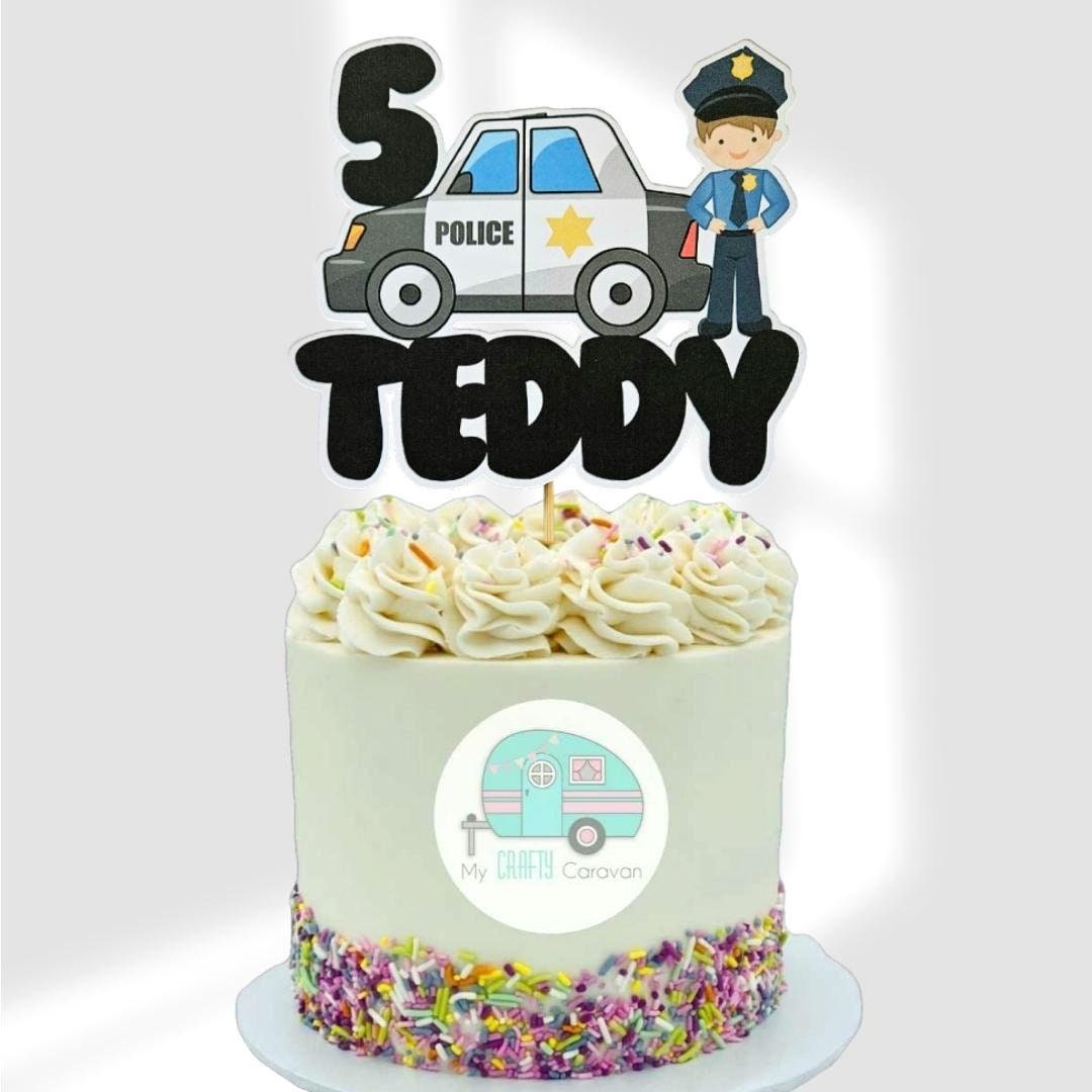 Police Car Policeman Cake Topper Any Name / Age Personalised Birthday ...