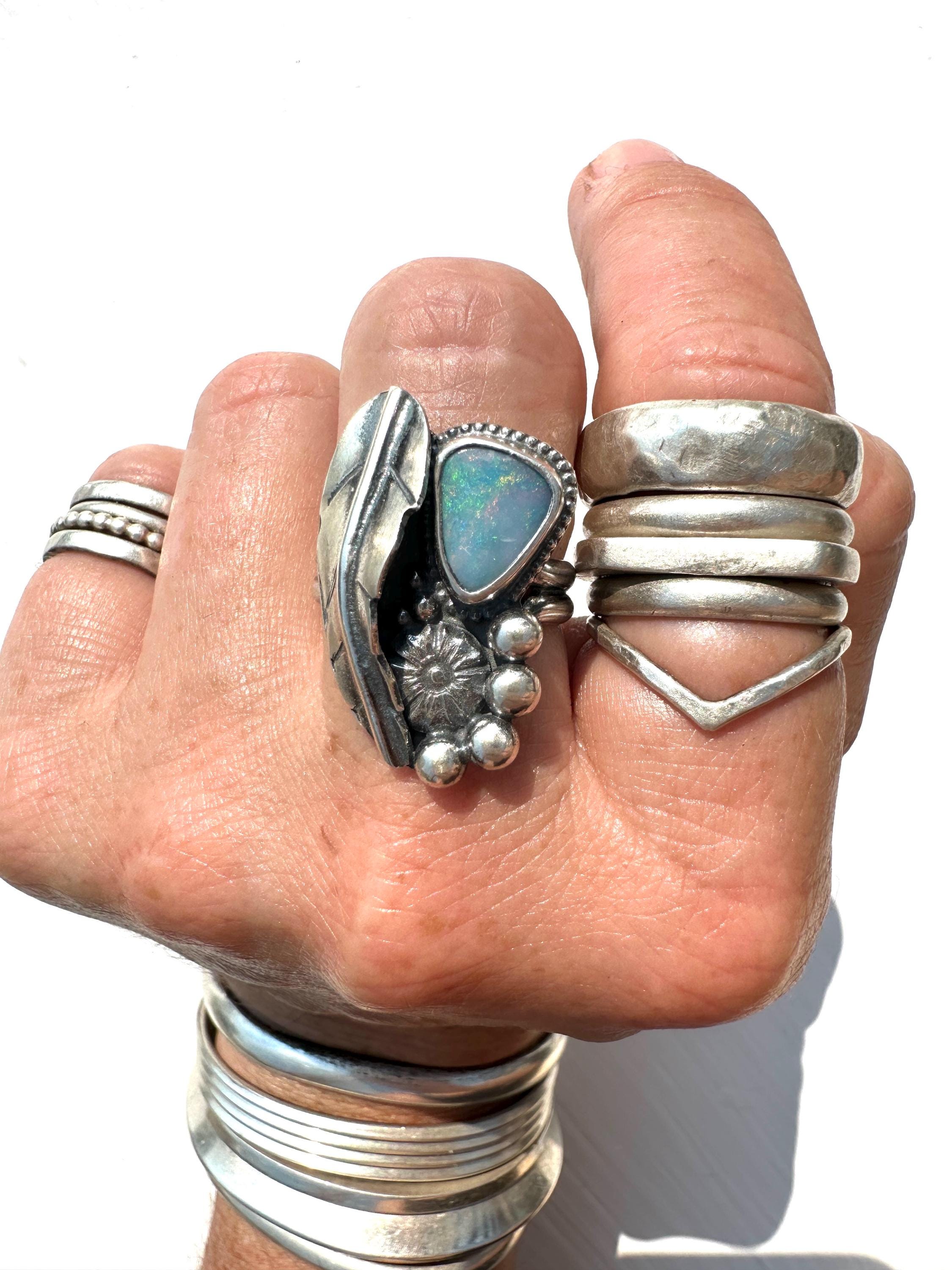 9 Opal Flower & Feather - Etsy