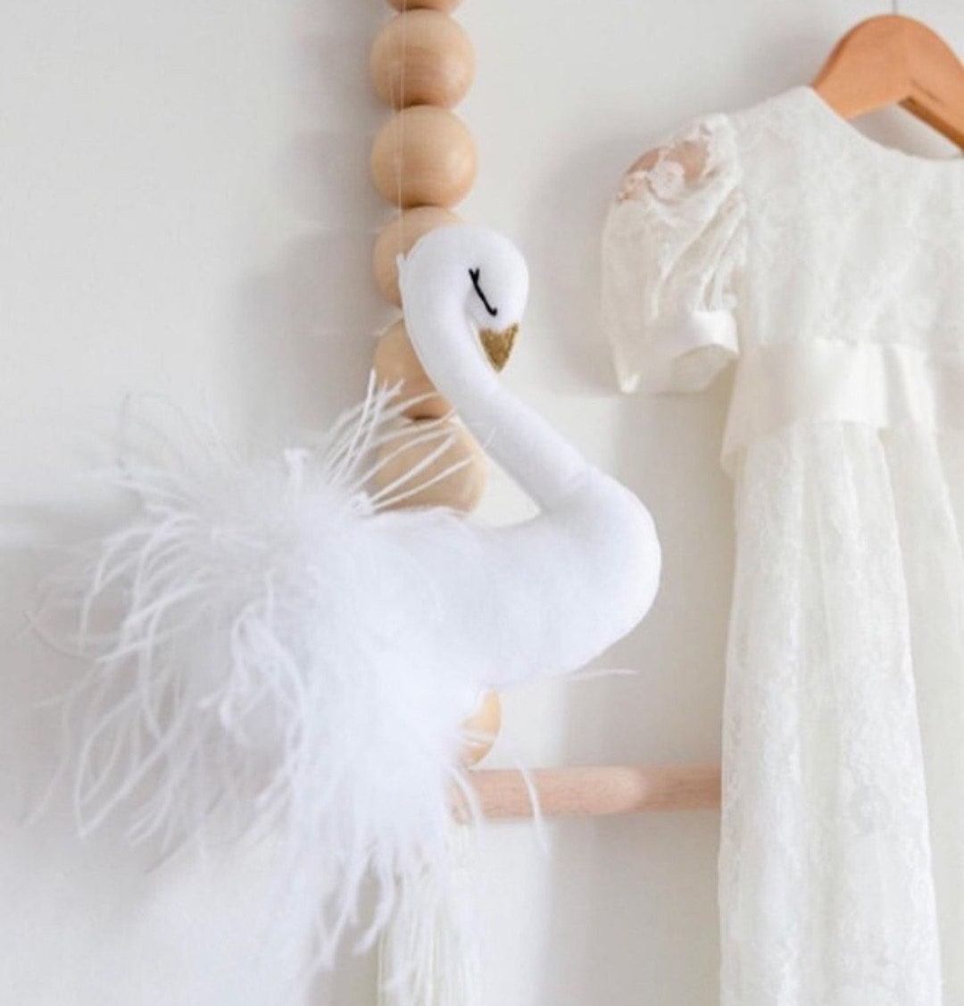 Flying Swan Mobile, Swan Mobile, Tulle Swan, Baby Girl Mobile, Swan ...
