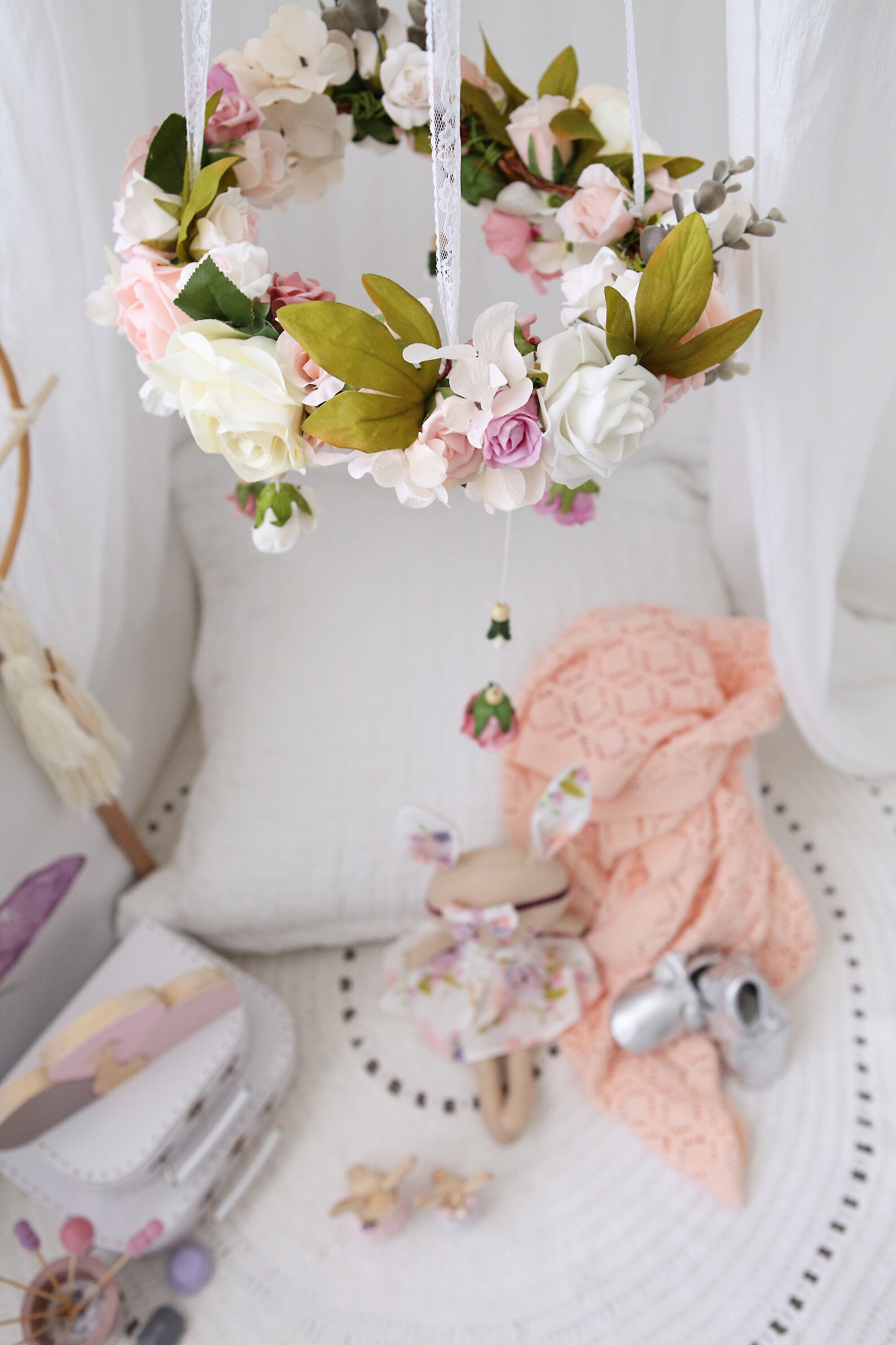 Flower Mobile Baby Mobile Floral Mobile Baby Girl Mobile | Etsy