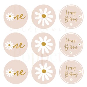 Daisy Party Cupcake Topper Printable, Daisy Birthday, Printable Cake ...