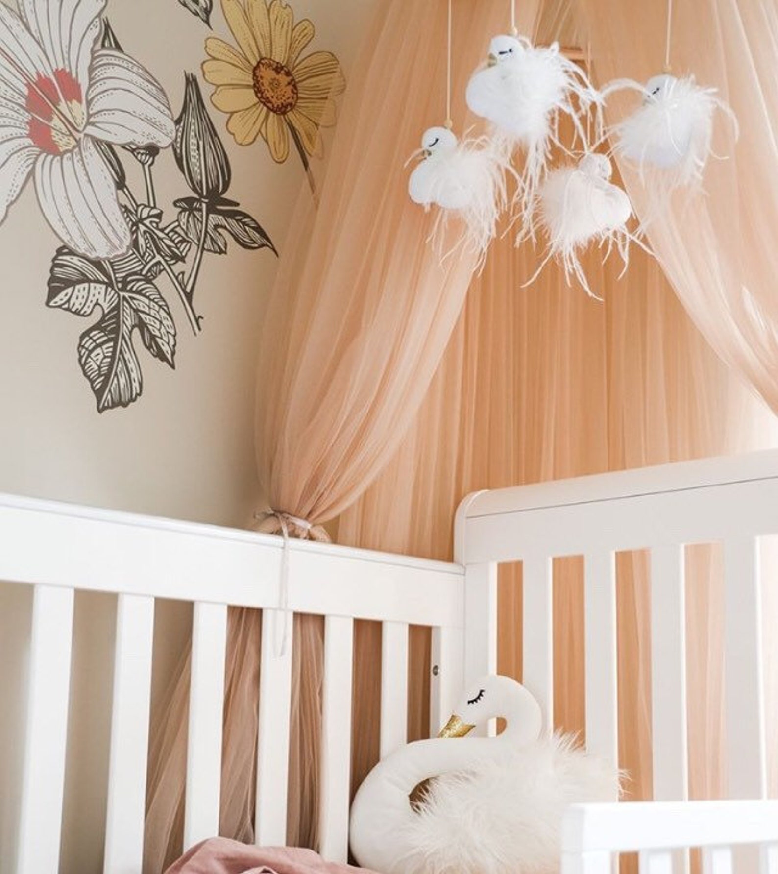 Baby Mobile Swan Mobile Baby Girl Mobile Swan Nursery Baby - Etsy