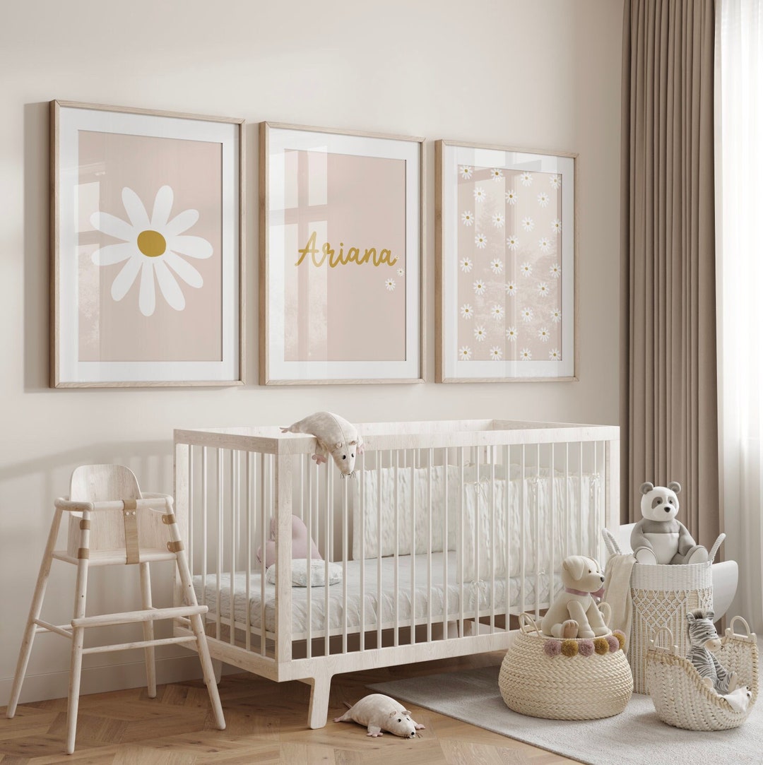 Daisy Nursery Prints, Nursery Wall Art, Daisy Prints, Kids Room Decor ...