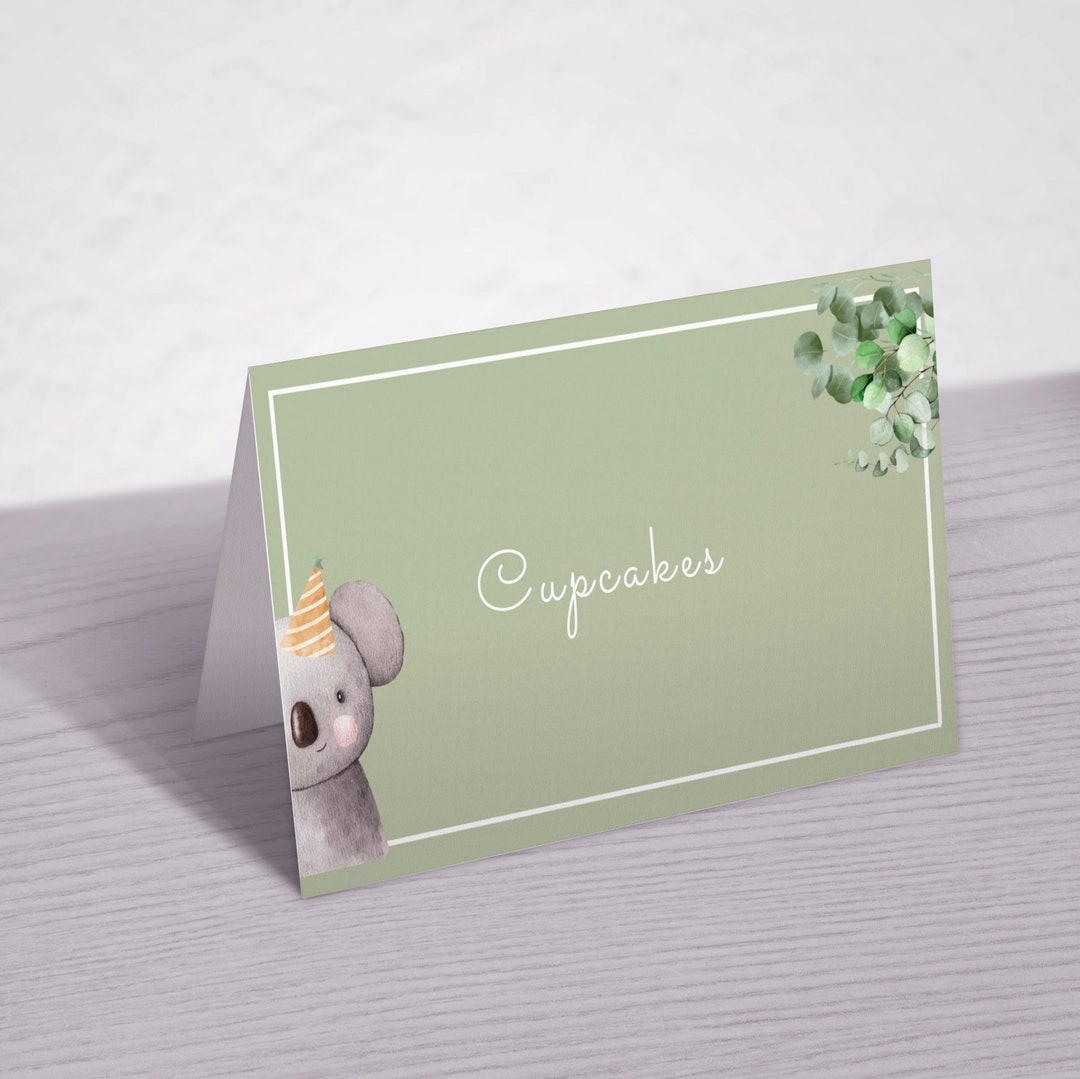 Koala Food Tent Templates, Koala Place Card Template, Koala Tent Fold ...
