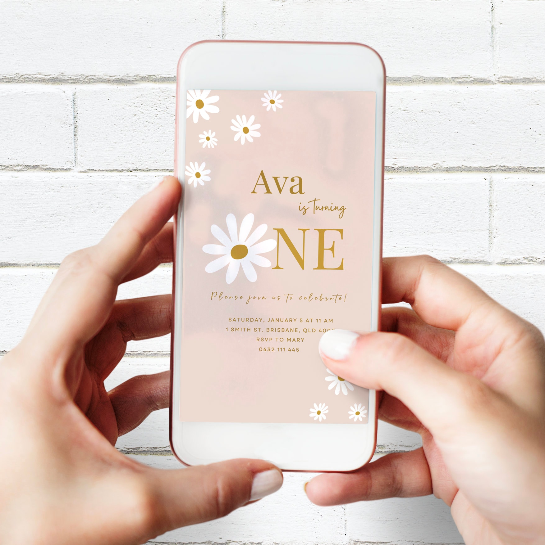 Digital Party Invite Birthday Invite Daisy Party Invite - Etsy Australia