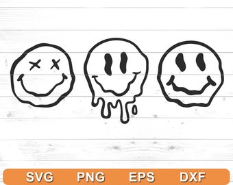 Droopy Smiley Face Svg - Etsy Canada