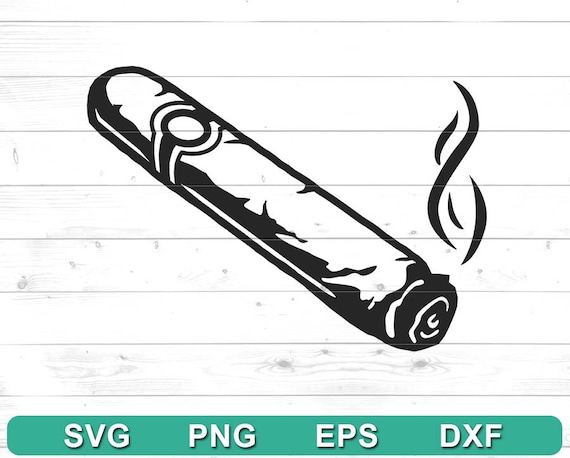 Cigar SVG Lighted Cigar Smoke Burning Tobacco Nicotine | Etsy