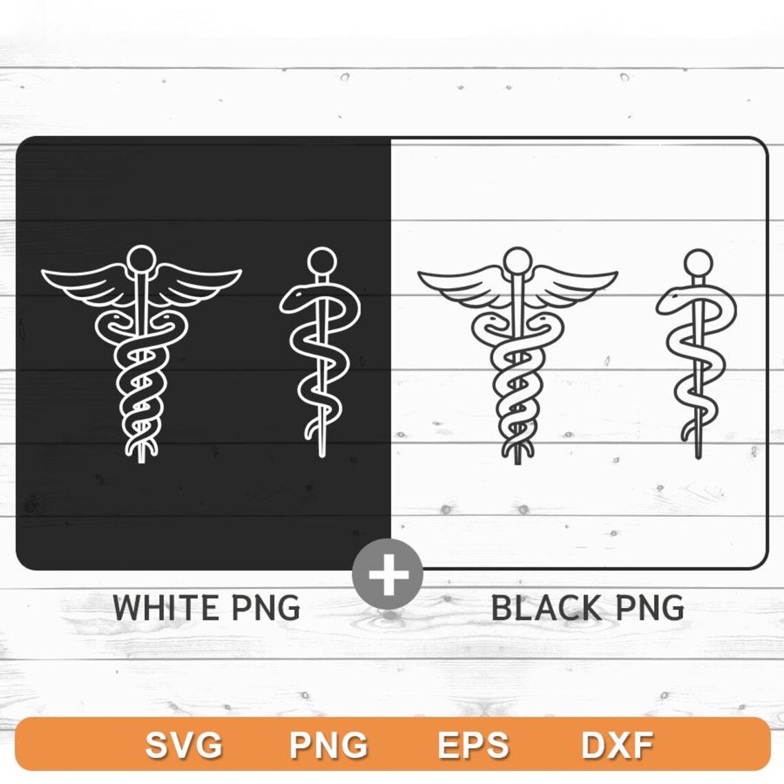 Rod of Asclepius & Caduceus SVG: Medical Symbol Files (digital Download ...