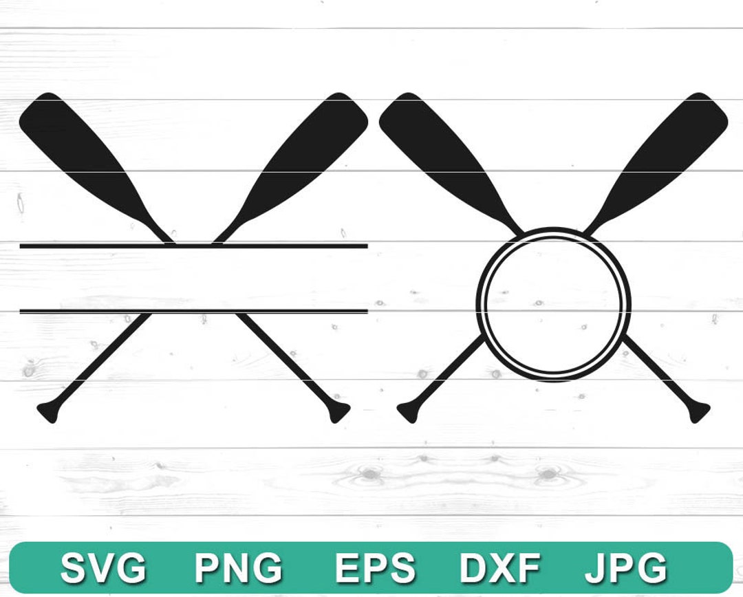 Crossed Paddles Split Name Frame SVG | Cut File Cricut Silhouette ...