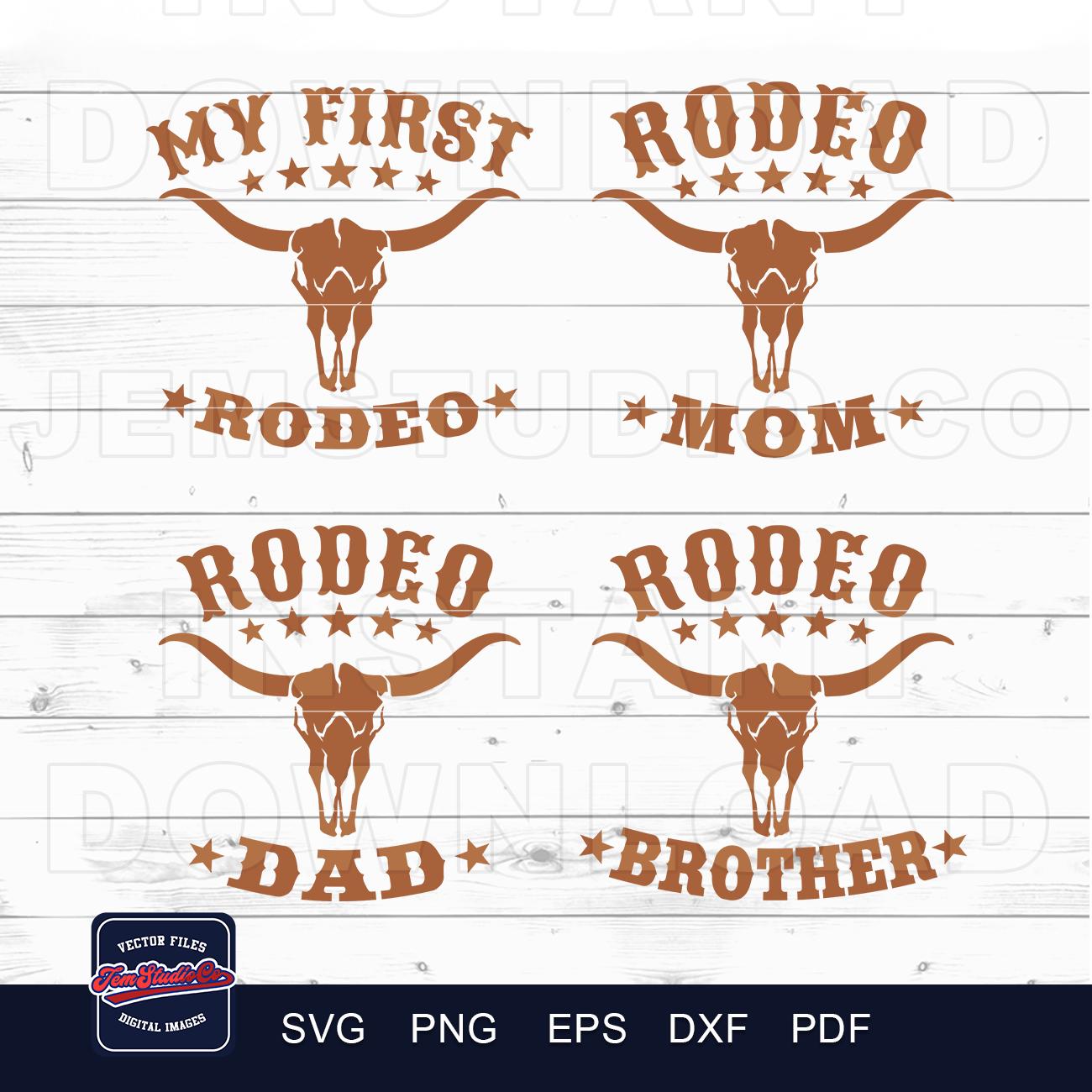 First Rodeo Family SVG: Mom, Dad, Brother (digital Download) - Etsy