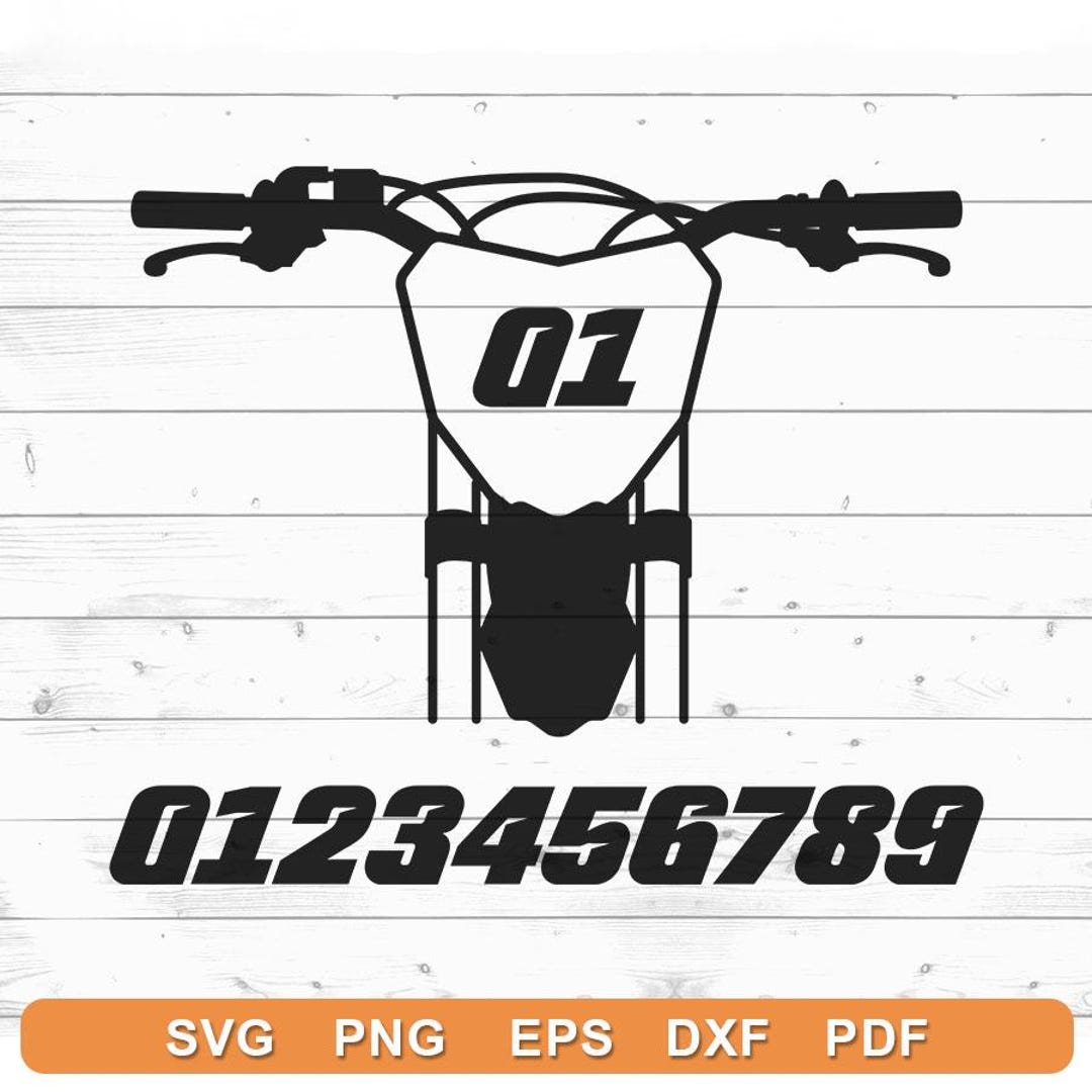 Dirt Bike SVG: Motocross Shirt Design, Printable Numbers (digital ...