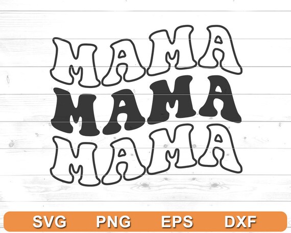 Mama SVG Mama outline SVG Wavy Letters Svg Design per felpa - Etsy Italia