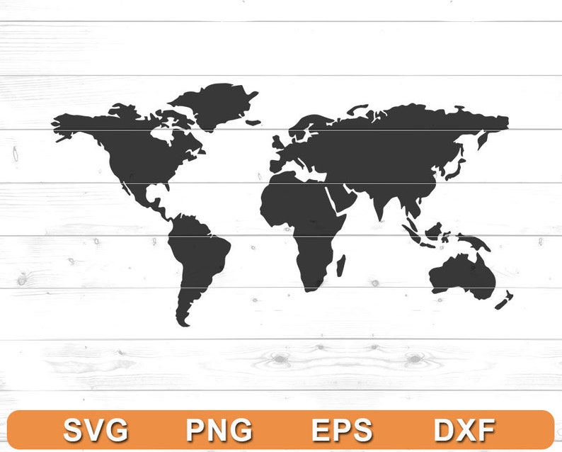 World Map Svg World Map Clip Art Cricut Diysilhouette Etsy