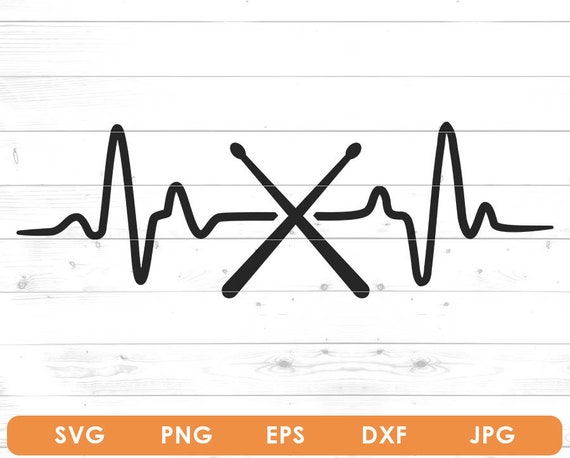 Heartbeat Drumsticks SVG Cut File Drumsticks heartbeat | Etsy