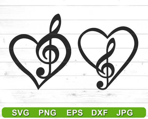 Music Note Heart SVG Cut Files Musical Note Heart SVG Svg | Etsy