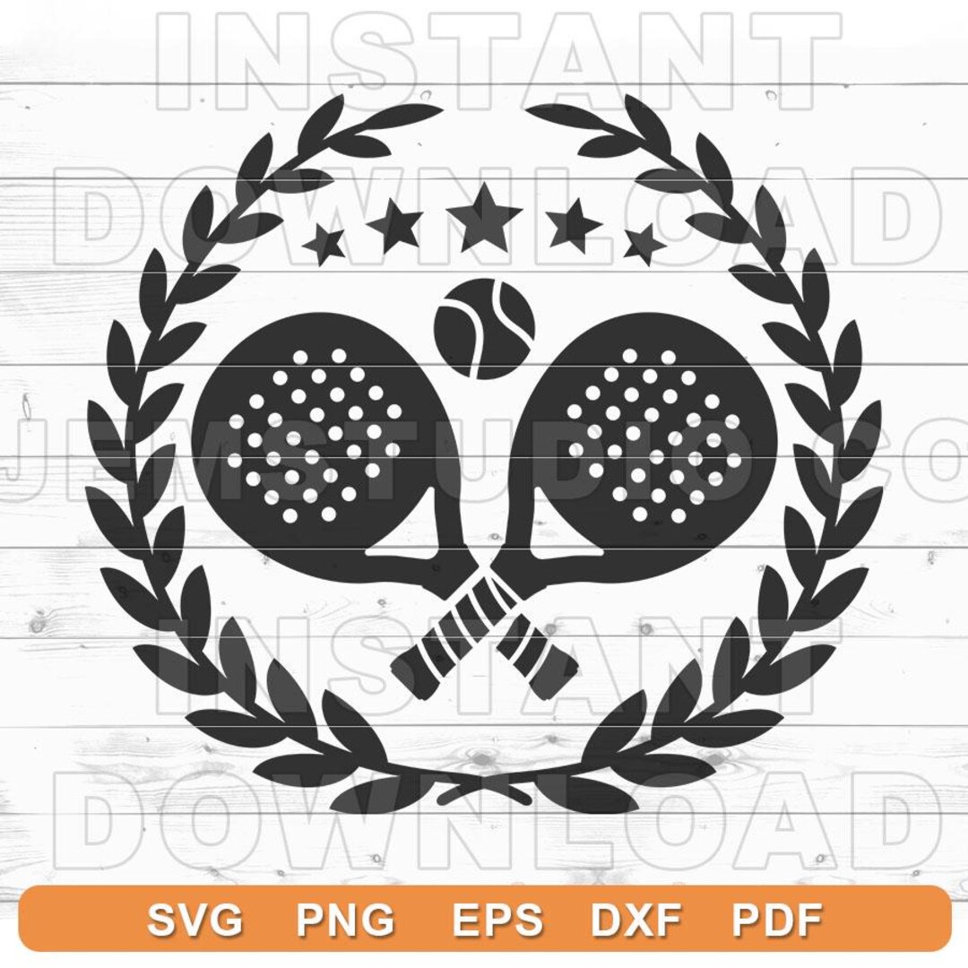 Padel Laurel Wreath SVG – Paddle Tennis Racket Clipart (digital ...