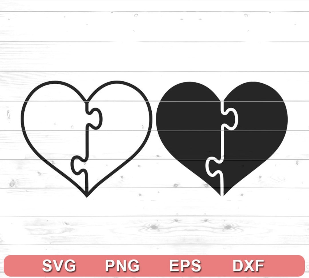 Puzzle Heart SVG - Puzzle Heart Clipart , Shirt Design, Digital ...
