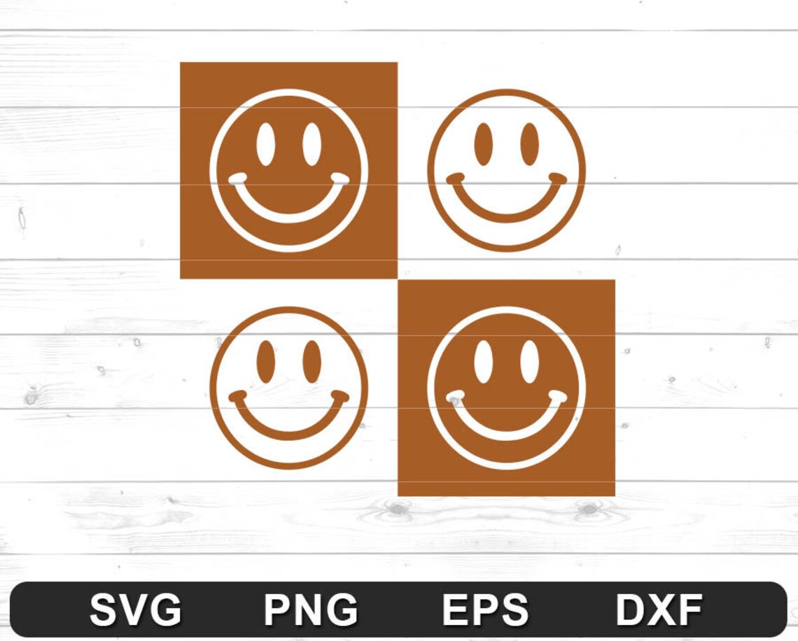 Checkered Smiley Face SVG Retro Smiley Face Design for - Etsy