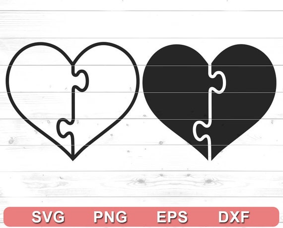 Puzzle Heart SVG Puzzle Heart Clipart Shirt Design - Etsy