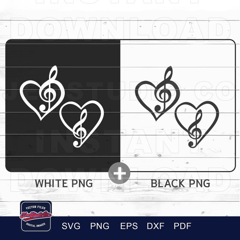 Music Note Heart SVG Cut Files: Musical Design (digital Download) - Etsy UK