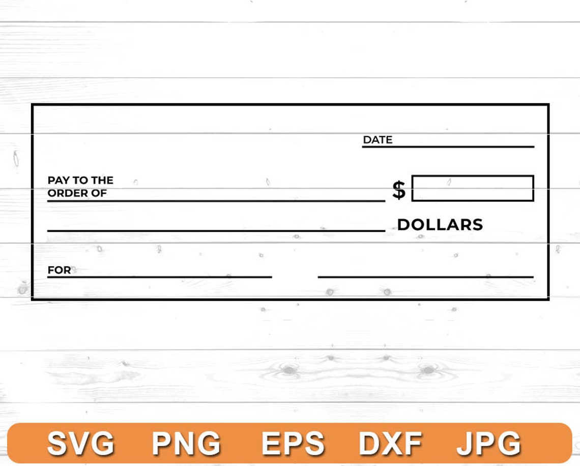 Blank Check Template SVG Money Svg Clipart Bank Account - Etsy Canada