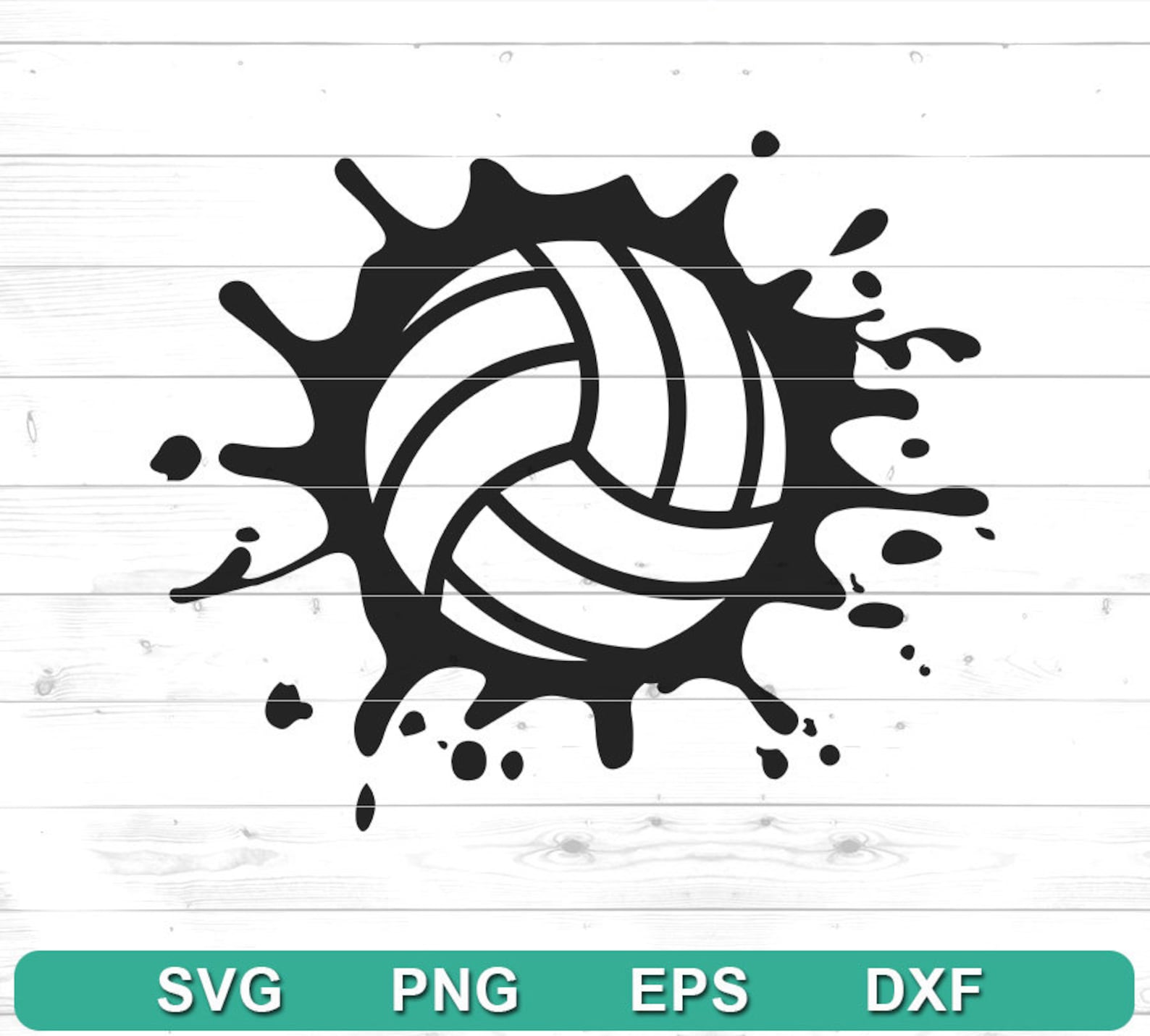 Volleyball Ball Splat Ink SVG svg, Png, Eps, Dxf - Etsy