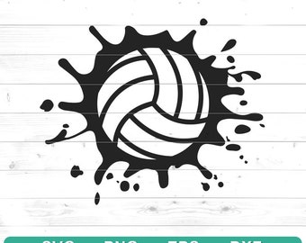 Volleyball Ball Splat Ink. Svg Png Eps Dxf Cut Files. - Etsy