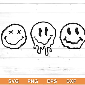 Droopy Smiley Face Svg - Etsy