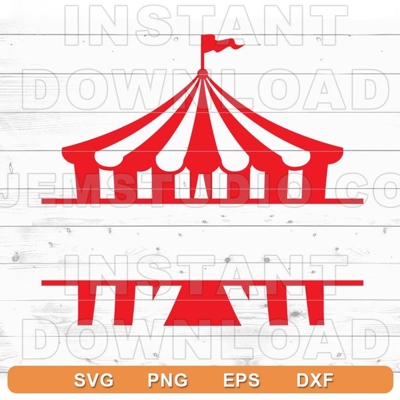Circus Tent Split Frame SVG Clipart: Cricut & Silhouette Files (digital ...