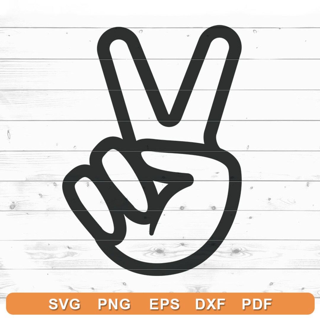 Two Fingers Peace Sign SVG: Birthday Decor, T-shirt Design (digital ...