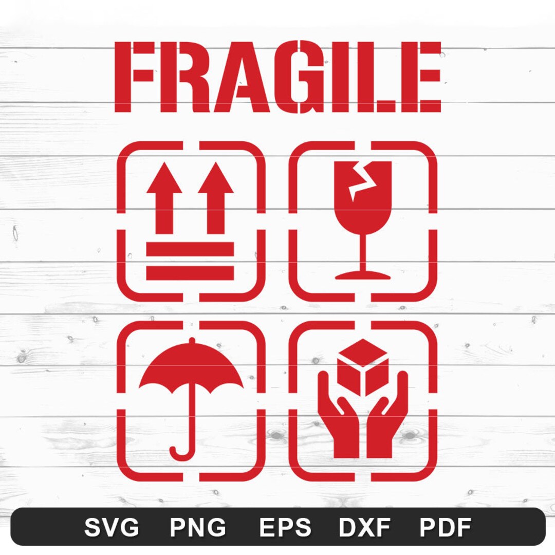 Fragile Label Template SVG - Make Your Own Stencil, Fragile Mail ...