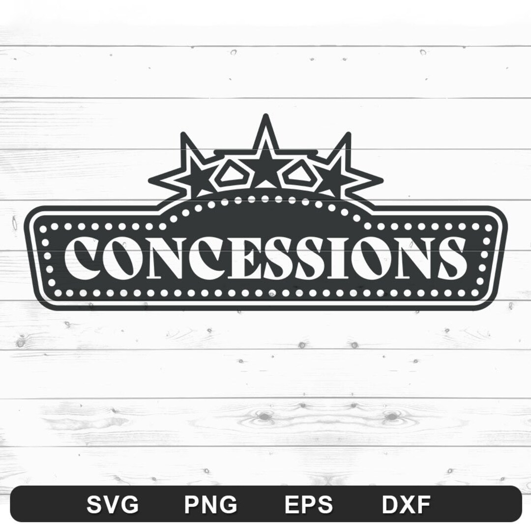 Concessions Sign SVG: Home Theater Clipart (digital Cut File) - Etsy