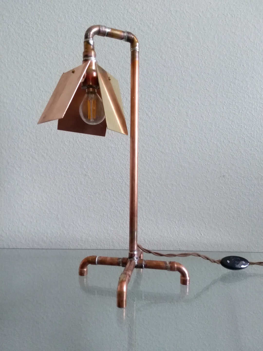 Industrial Concrete Copper Table Lamp, Industrial Lamp, Table Lamps ...