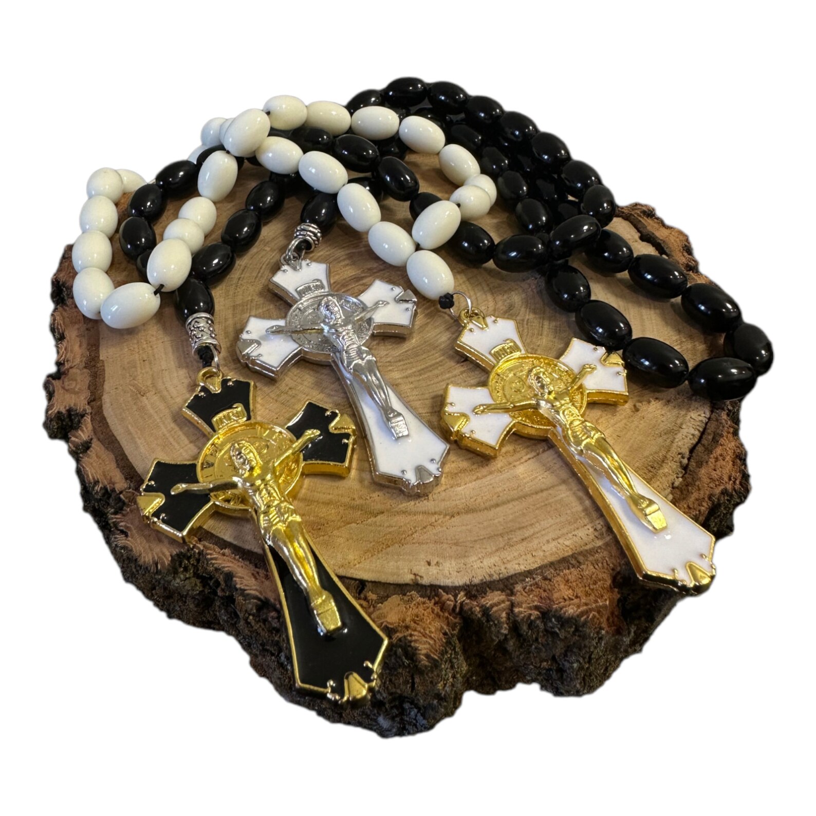 Metal Cross - Golden, Black & White / Rosary Tzbex / From Armenia ...