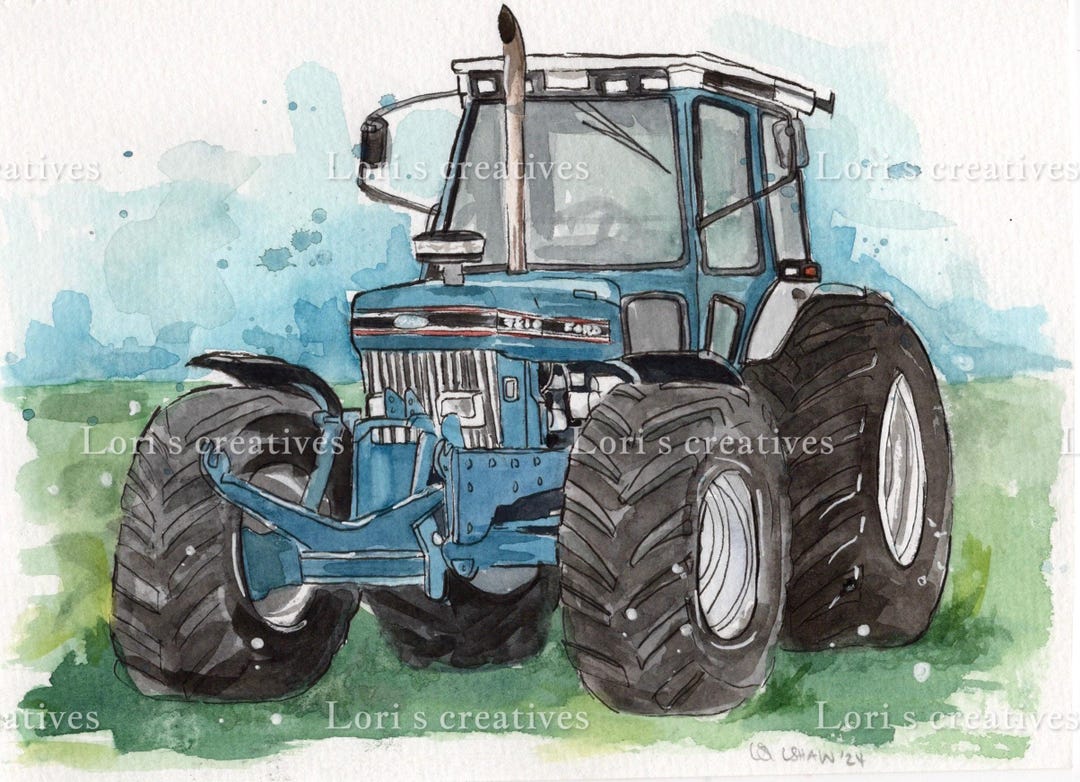 Blue Tractor, Ford 7610, Ford Tractor, Blue Tractor Print, Tractor ...