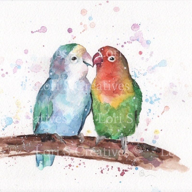 Love Birds Art - Etsy