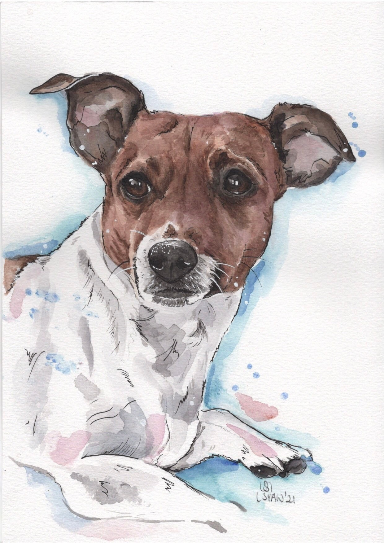 Jack Russell Watercolour Print Watercolour Painting Brown - Etsy