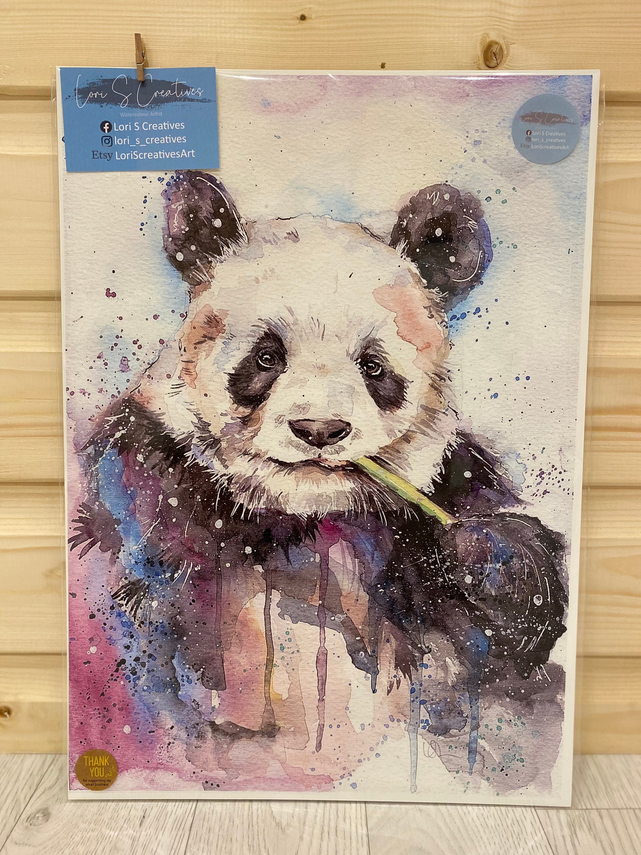Panda Watercolour Panda Print Picture Panda Present Wall - Etsy