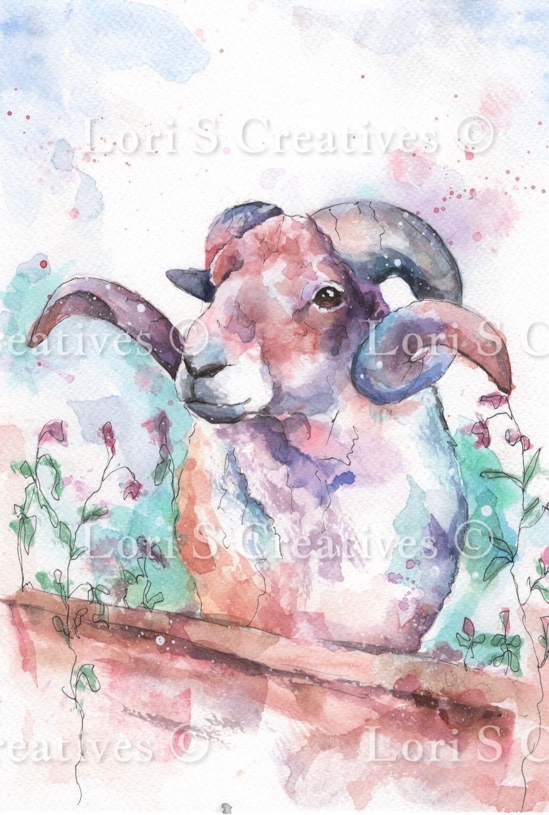Sheep Watercolour Print, Watercolour Sheep Picture, Texel Sheep, Farm ...