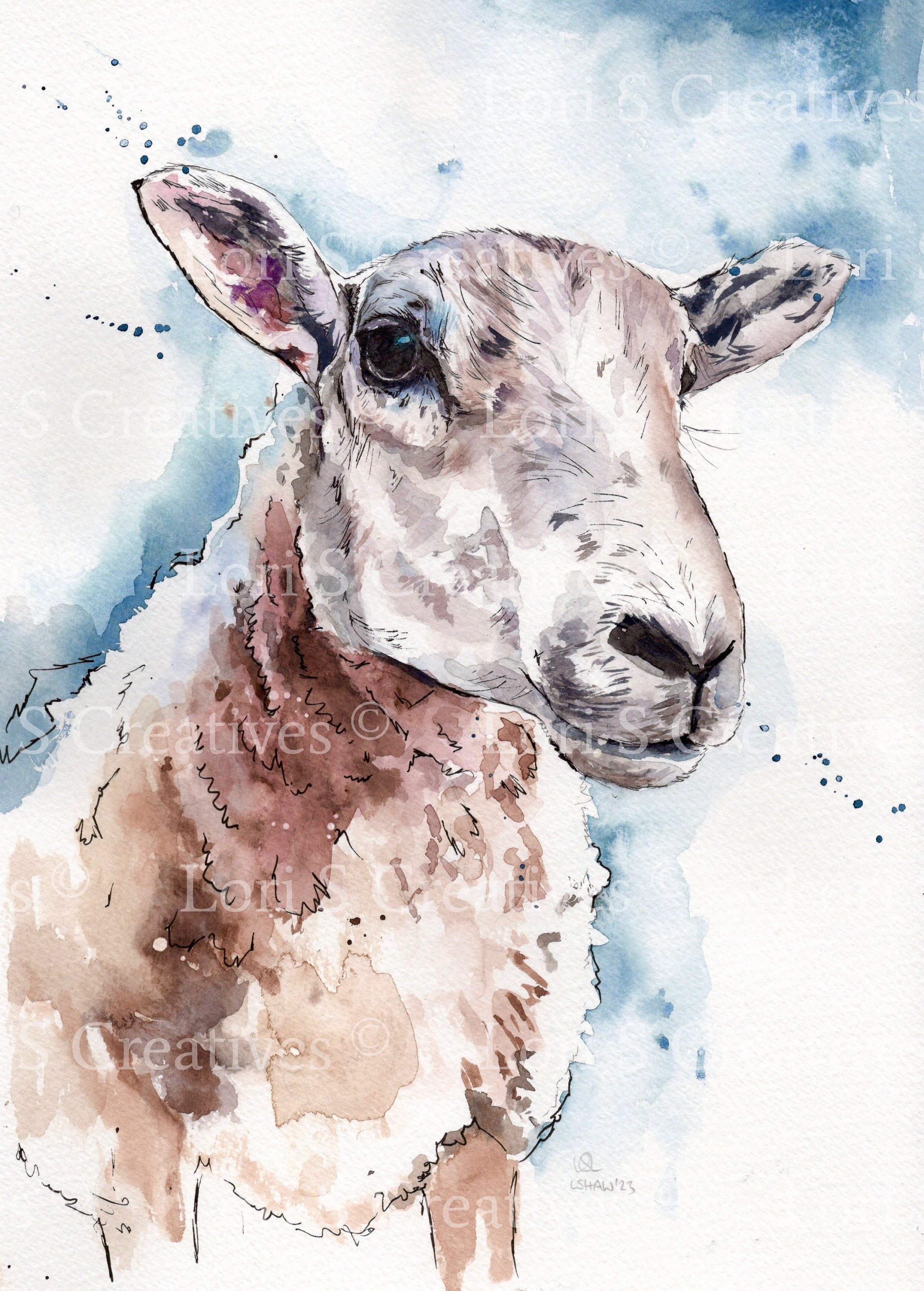 Mule Sheep Print, Watercolour Print, Sheep Farmer, Gift, Farm Animal ...