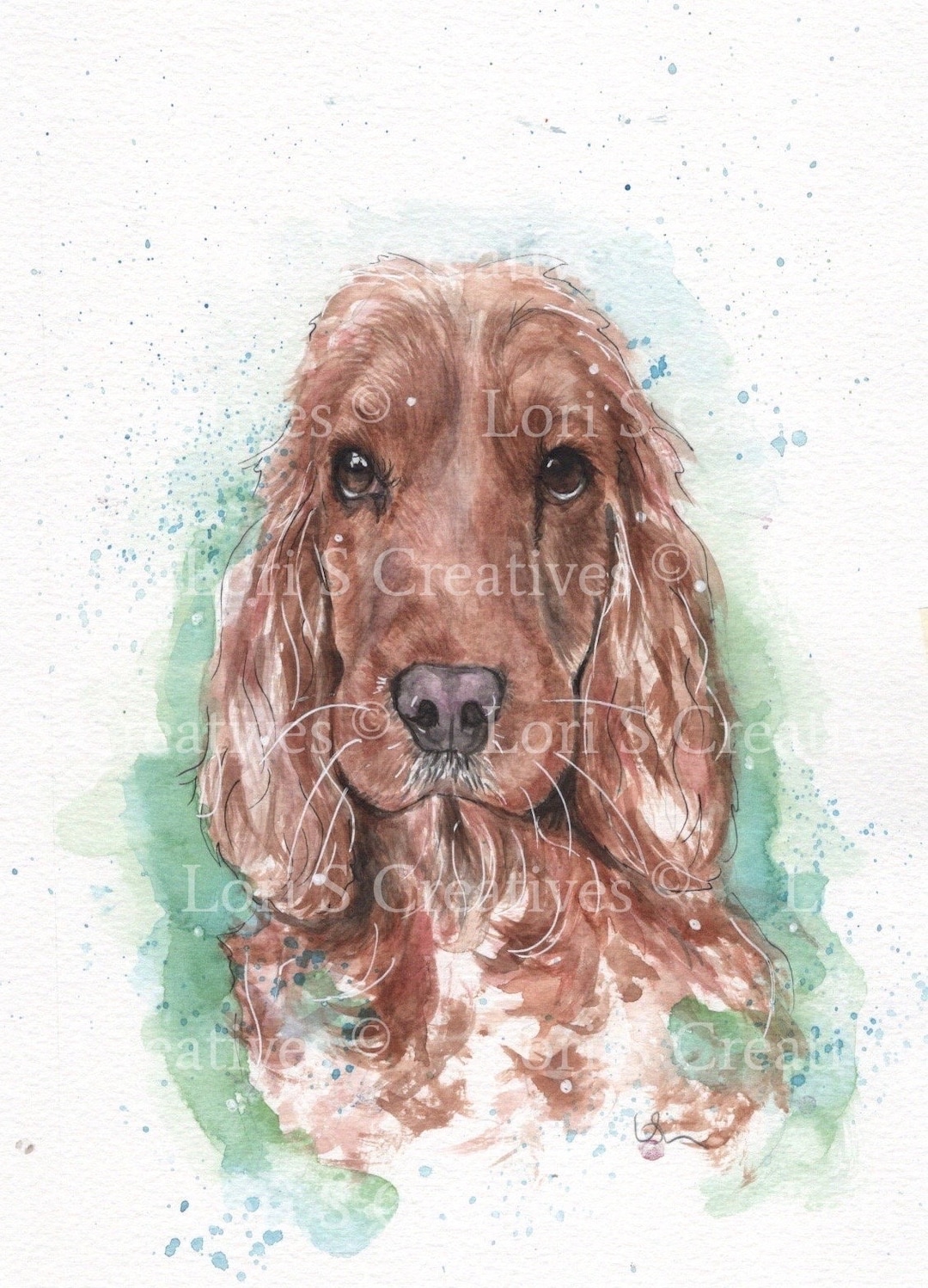 Show Cocker Spaniel, Print, Wall Art, Pet Portrait, Cocker Spaniel ...