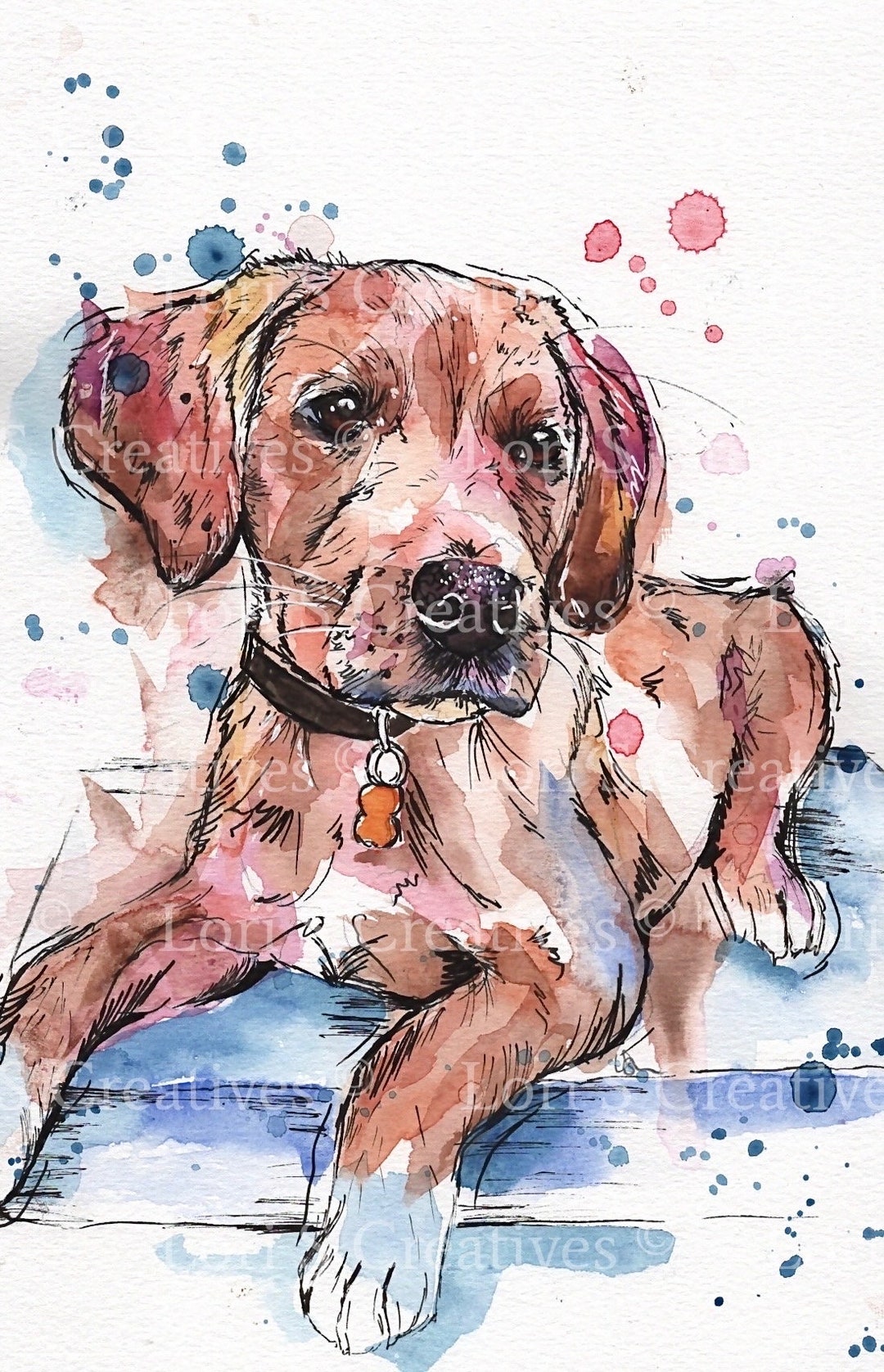 Fox Red Labrador, Watercolour Print, Labrador Painting, Print ...