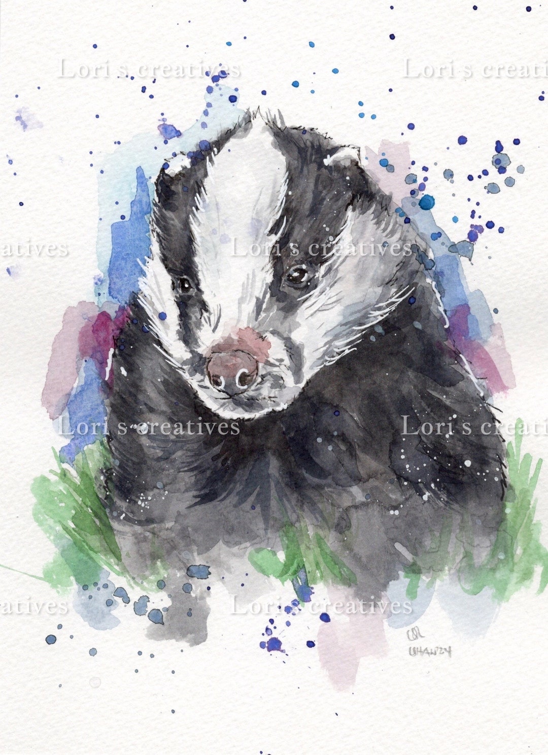 Nursery Art Work, Badger Print, Cute Badger, Woodland Theme, Cute ...